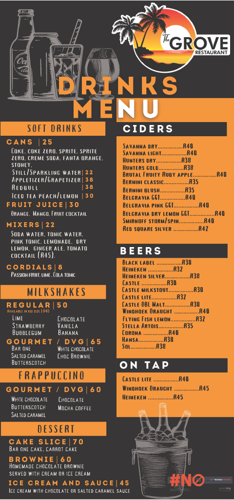 Our Menu The Grove Restaurant